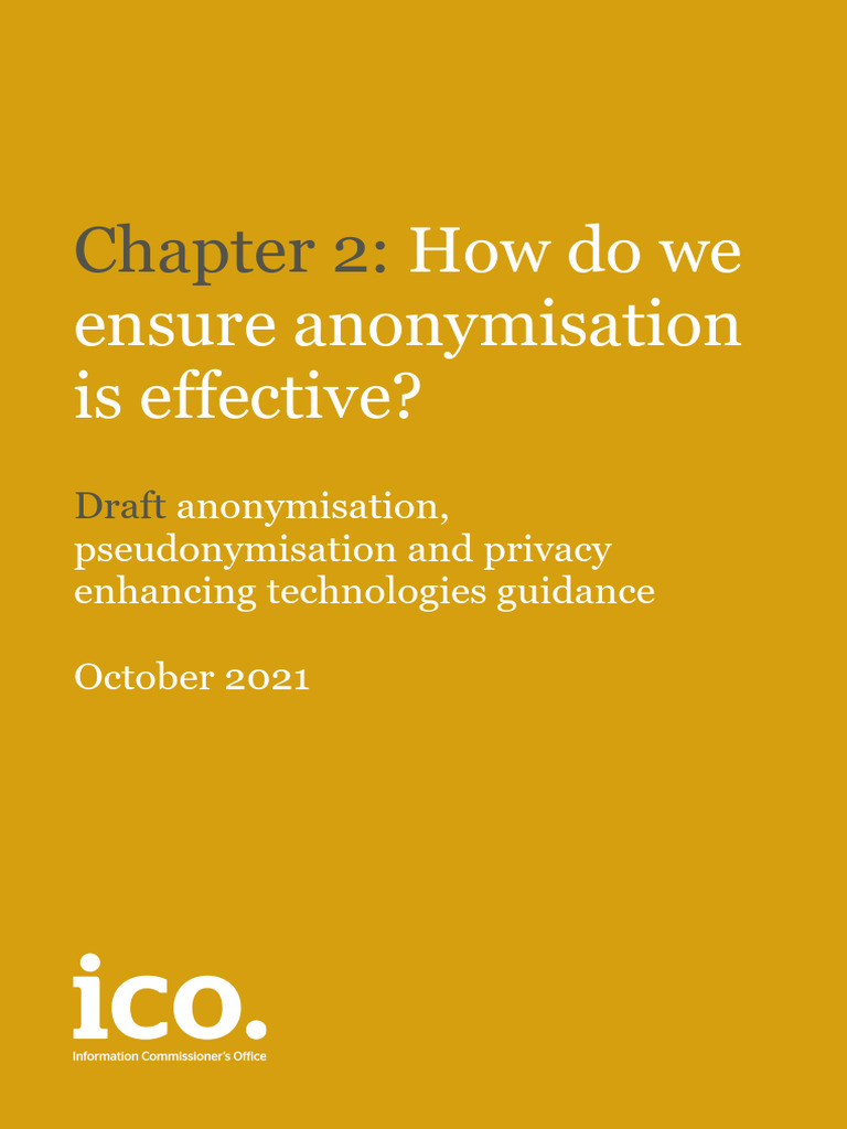 Chapter 2 Anonymisation Draft | Download Free PDF | Risk | Information