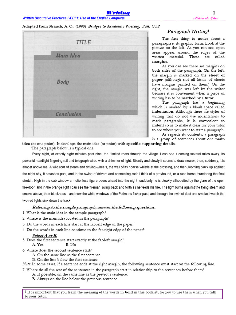 5 - Writing | PDF | Paragraph | Senses