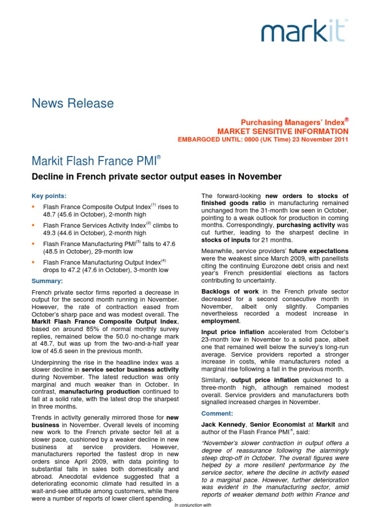 Markit FrenchPMI | PDF | Index (Economics) | Business