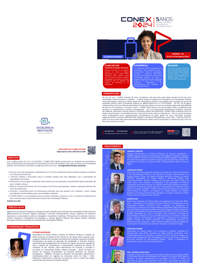 CONEX 2024 - DIAS 28, 29 E 30 DE AGOSTO DE 2024 - Goiânia - GO | PDF | Advogado | Engenharia