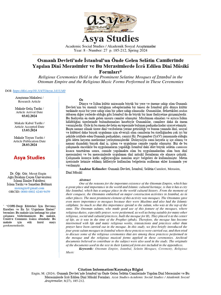 Asya Studies | PDF
