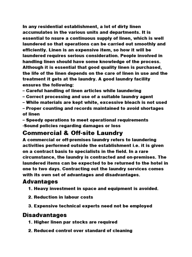 Types of Laundry | PDF | Laundry | Linens