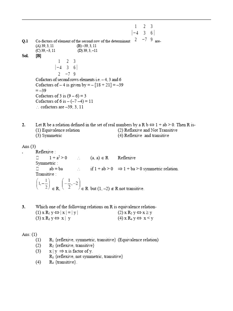 oRT Test | PDF | Matrix (Mathematics) | Matrix Theory