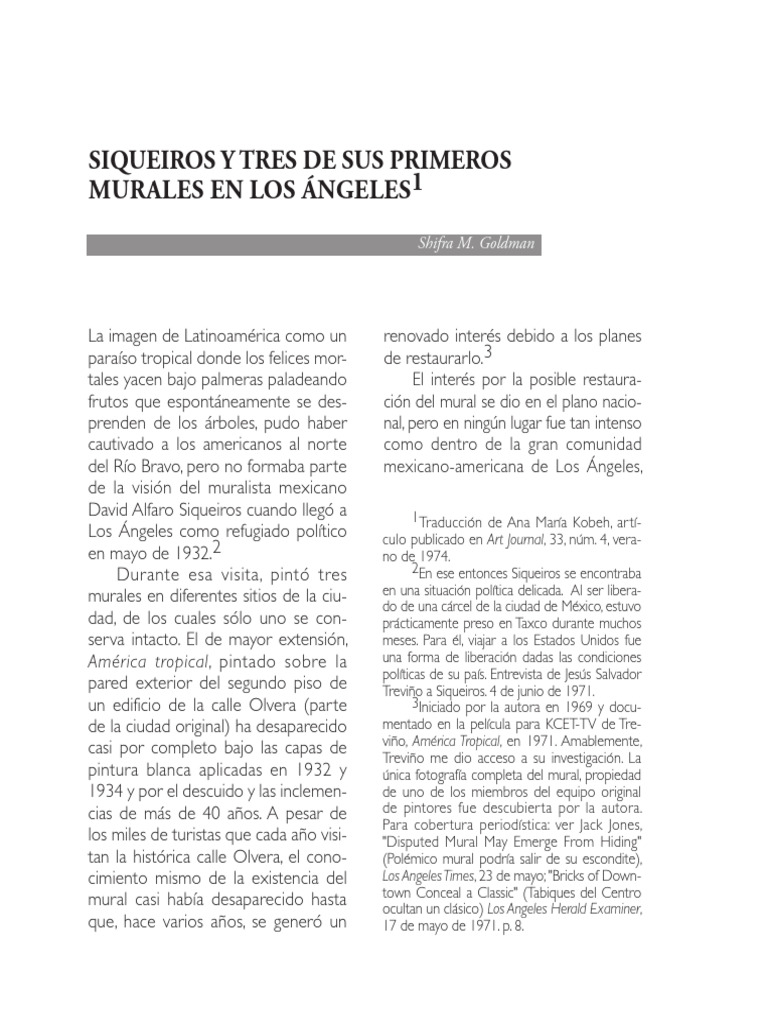 Siqueiros y tres de sus primeros murales en Los Ángeles | PDF