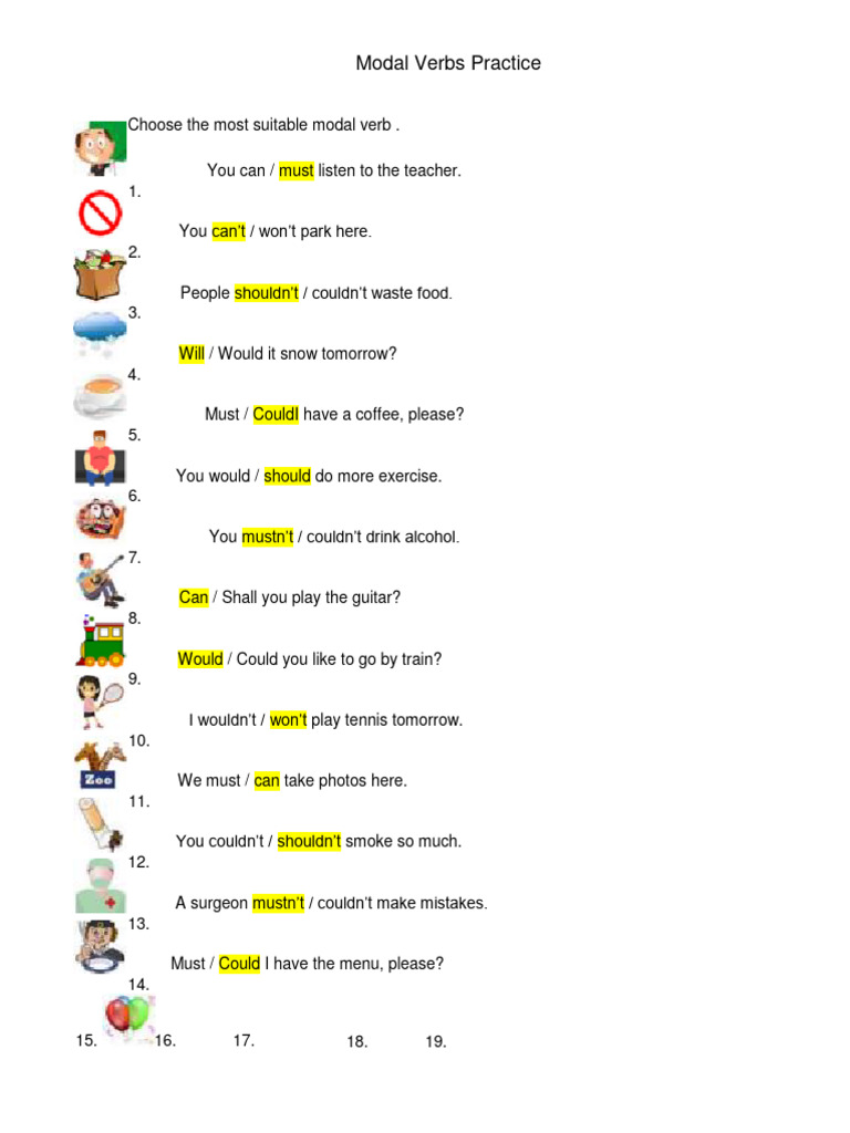 Modal Verbs Practice_RMA | PDF