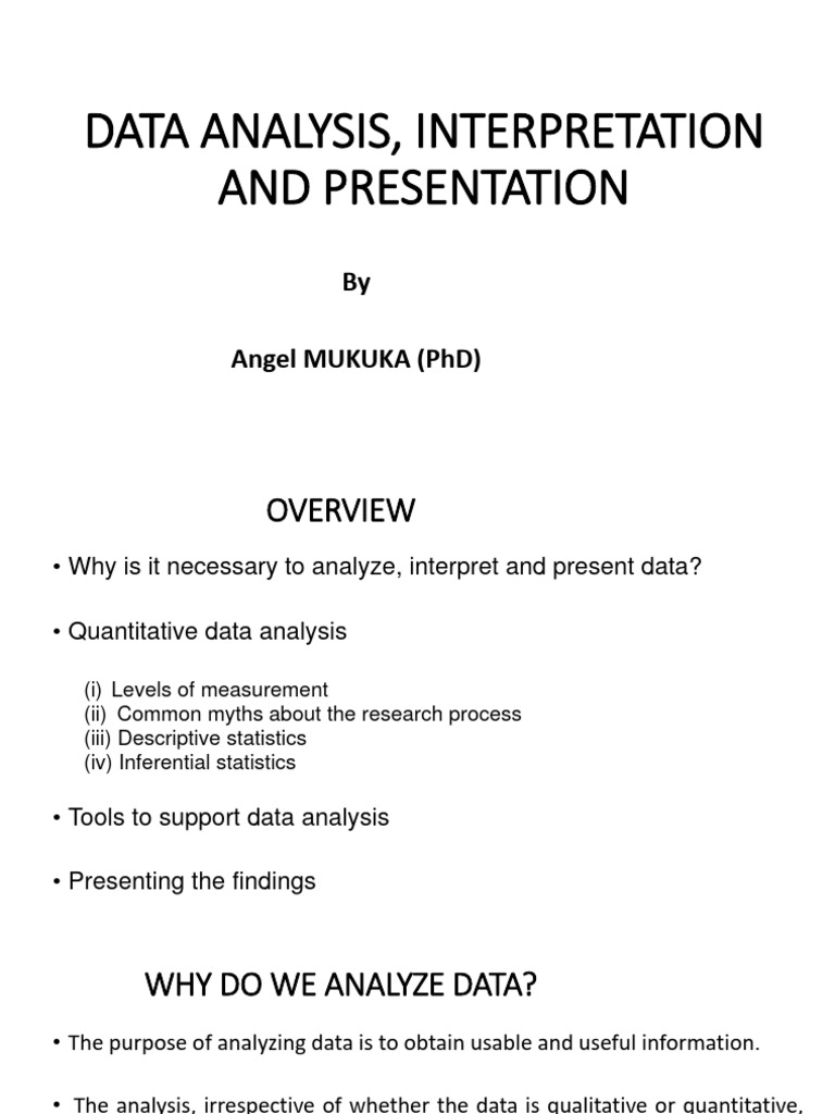 Data Analysis, Interpretation and Presentation | PDF | Data Analysis ...