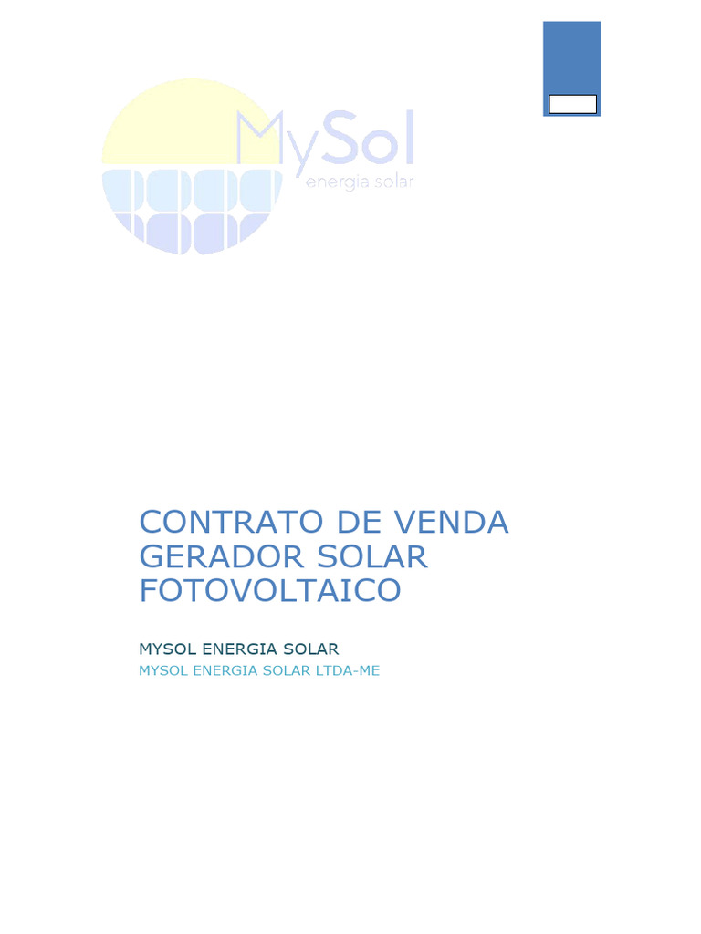 11 49 MYSOL CONTRATO MODELO 0KWP Rev0 | PDF | Fotovoltaica