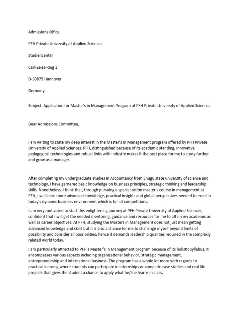 Aspiring Manager's PFH Application | PDF | Strategic Management ...