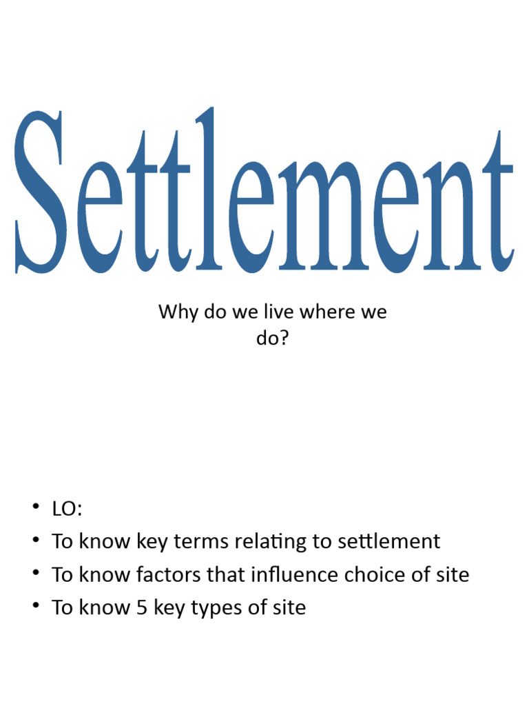 Settlement Introduction | PDF | Earth Sciences
