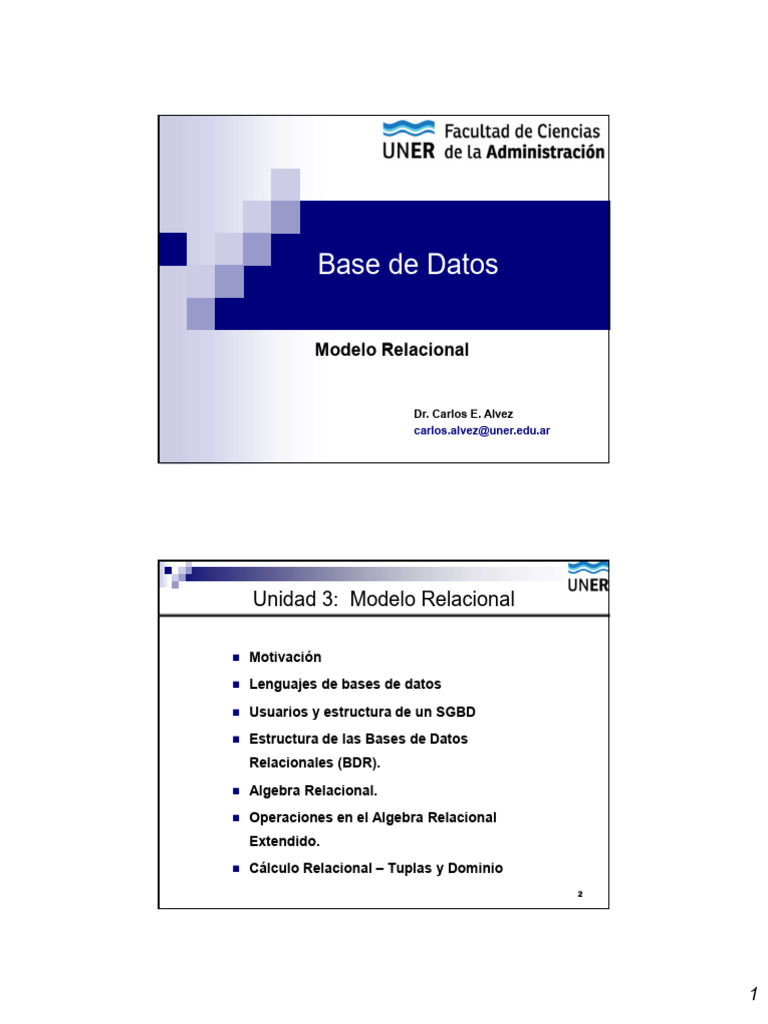 03 - Modelo Relacional | PDF | Modelo relacional | Bases de datos