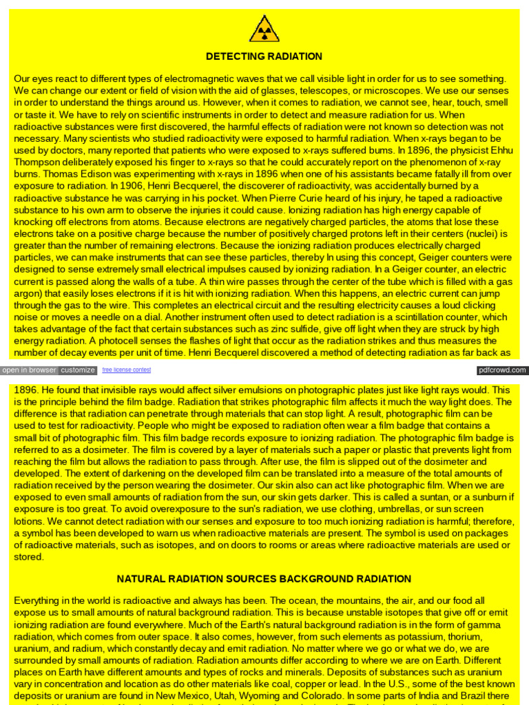 Detecting Radiation | PDF | Absorbed Dose | Ionizing Radiation