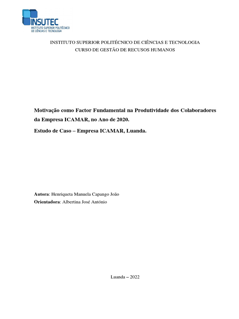 Manuela Monografia Revisão.. (Reparado.) HMCJ | PDF | Motivação ...