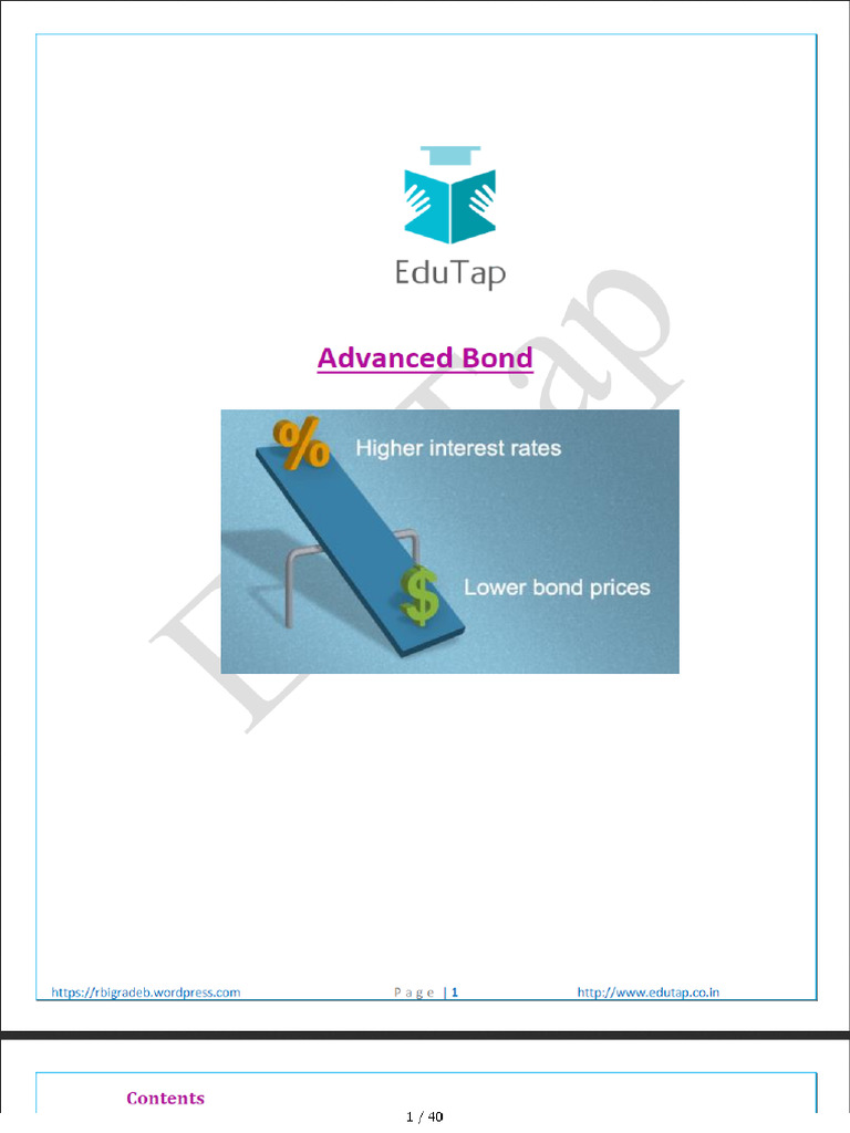 Bonds Advance - Content Sheet | PDF