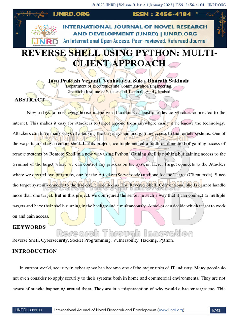 IJNRD2301190 | PDF | Port (Computer Networking) | Security