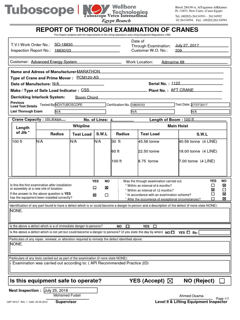 Aft Crane | PDF | Crane (Machine) | Machines