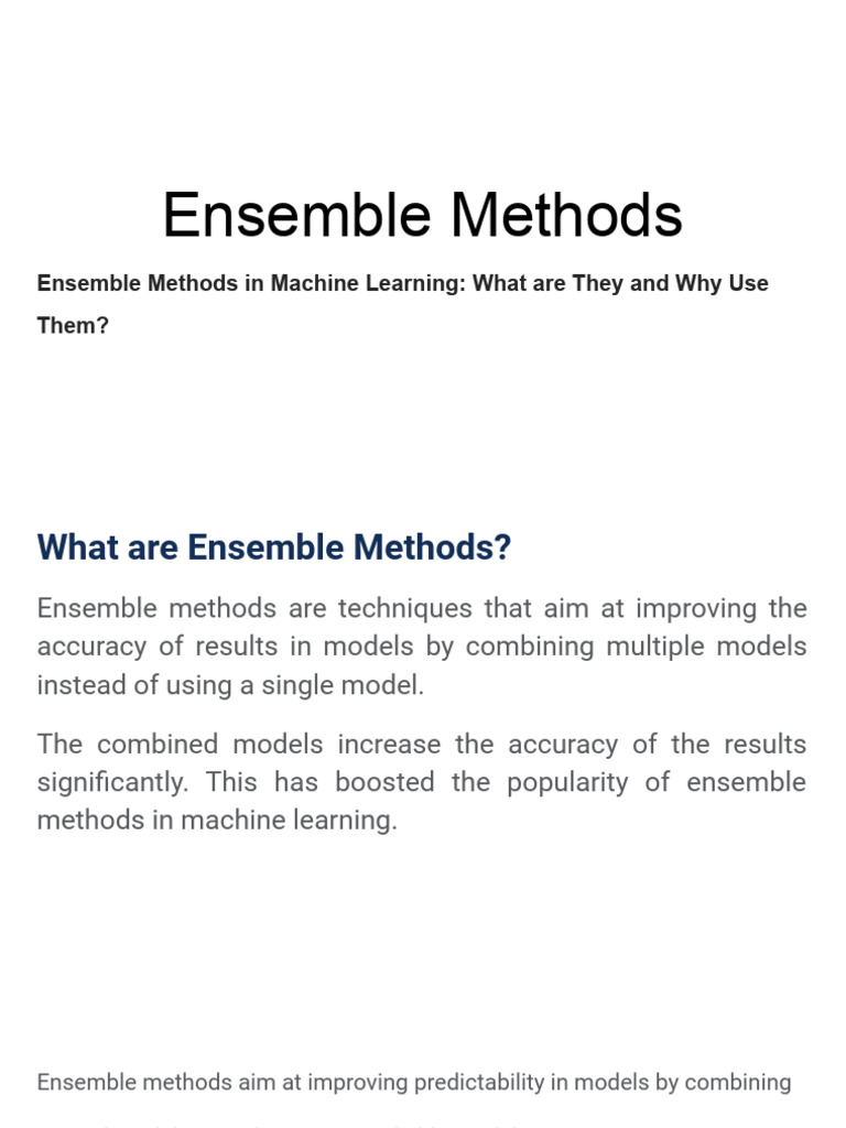 Ensemble Methods | PDF | Multivariate Statistics | Learning