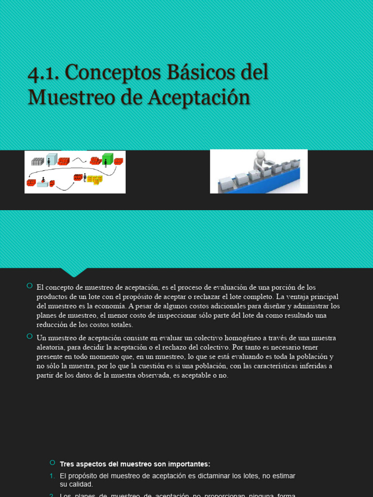 4.1 Conceptos Basicos Del Muestreo de Aceptacion | PDF | Muestreo (Estadísticas) | Método científico