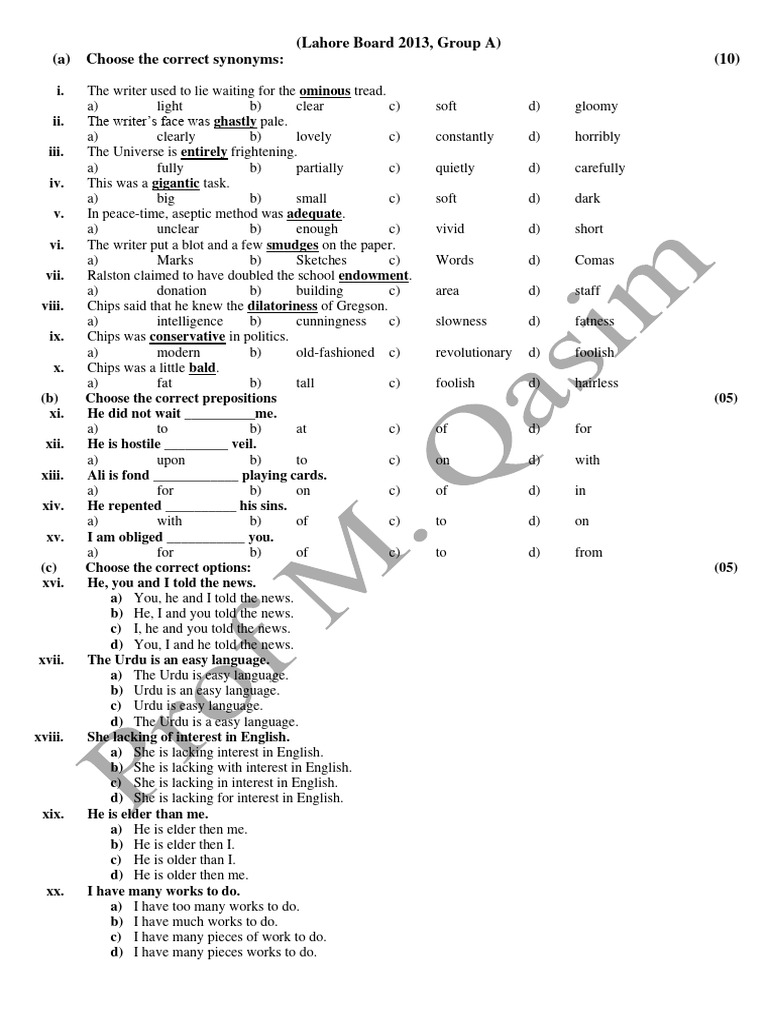 Past Papers II | PDF