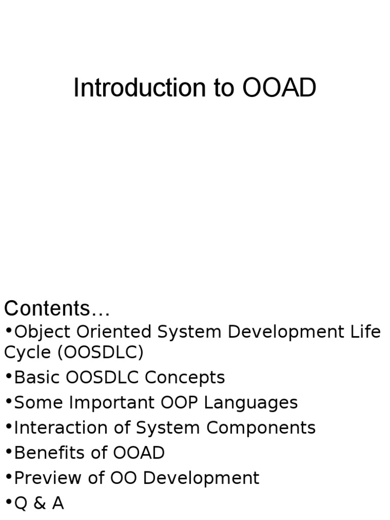 Introduction To OOAD - L1 | PDF | Object Oriented Programming | Class (Computer Programming)