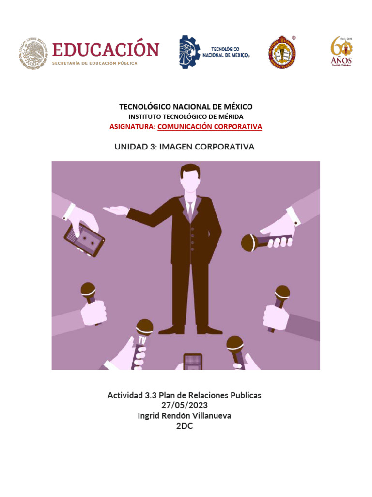 Actividad 3.3 Plan - de - Relaciones - Publicas - RENDON - INGRID | PDF ...