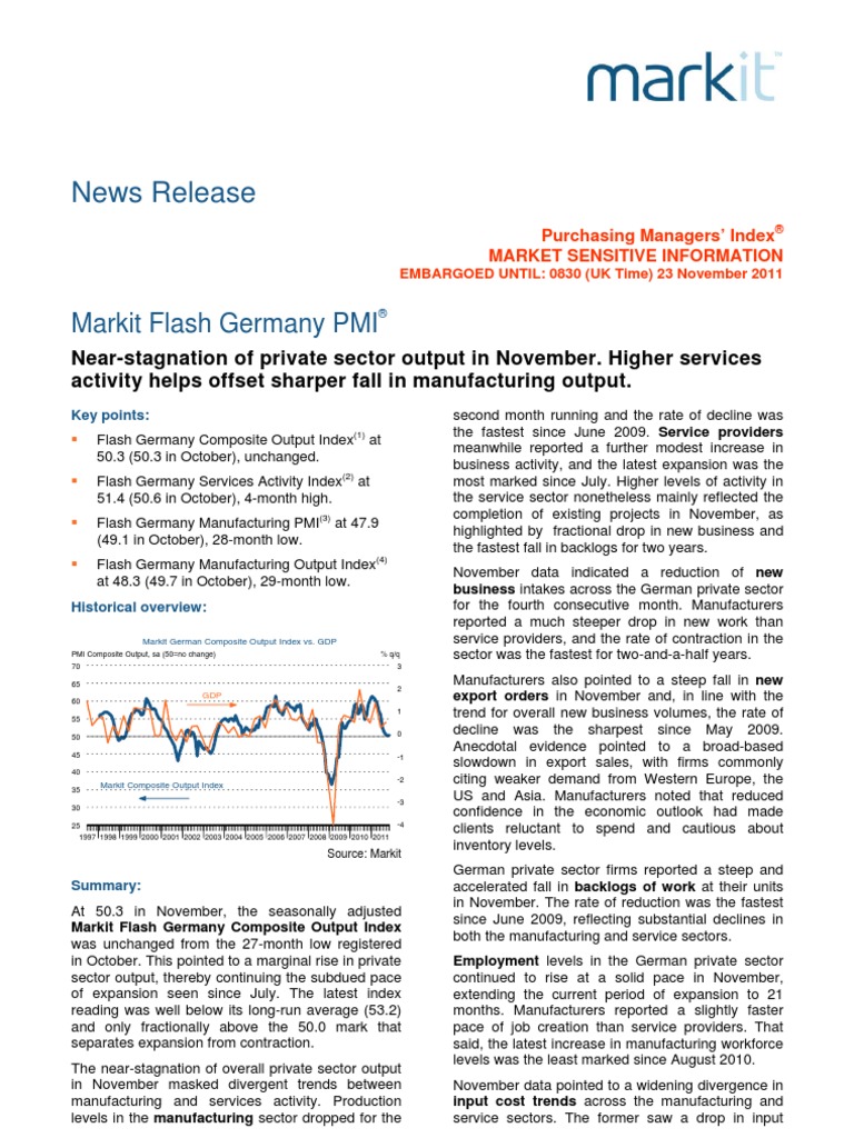 Markit GermanPMI | PDF | Economics | Economies