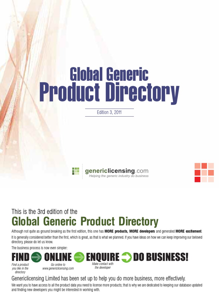 2011 Global Generic Directory Demo | PDF | Pharmacy | Pharmacology