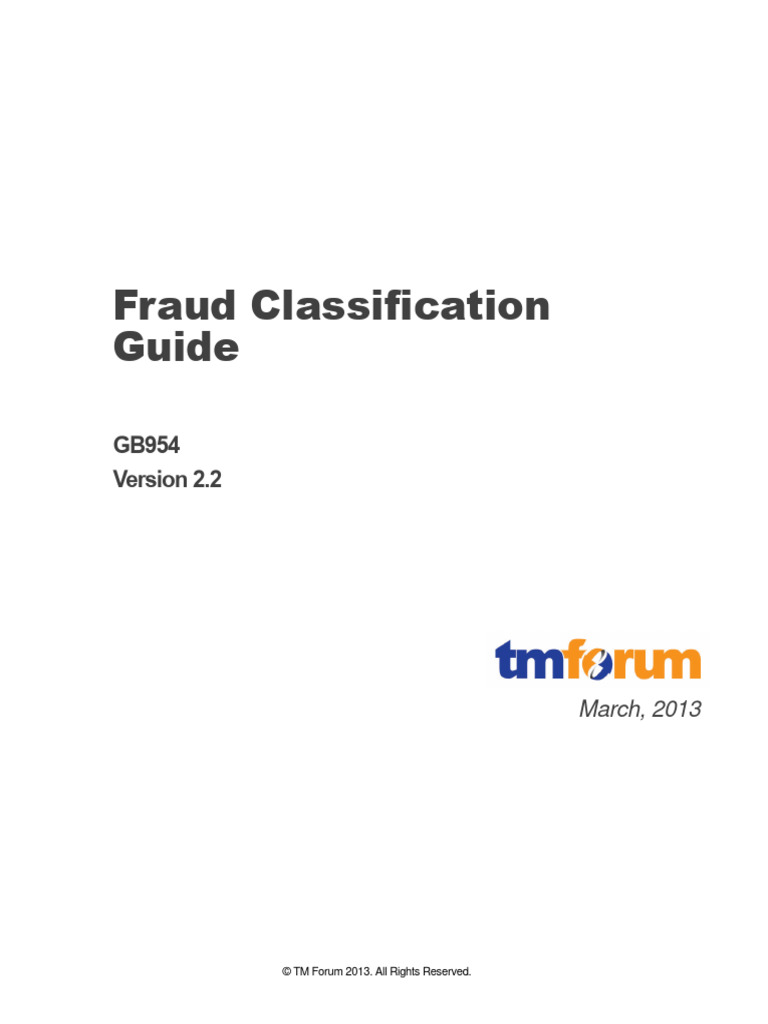 Fraud Classification Guide: March, 2013 | PDF | Embezzlement | Fraud