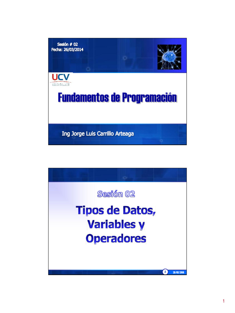 S02 - Tipos de Datos, Variables y Operadores | Descargar gratis PDF ...