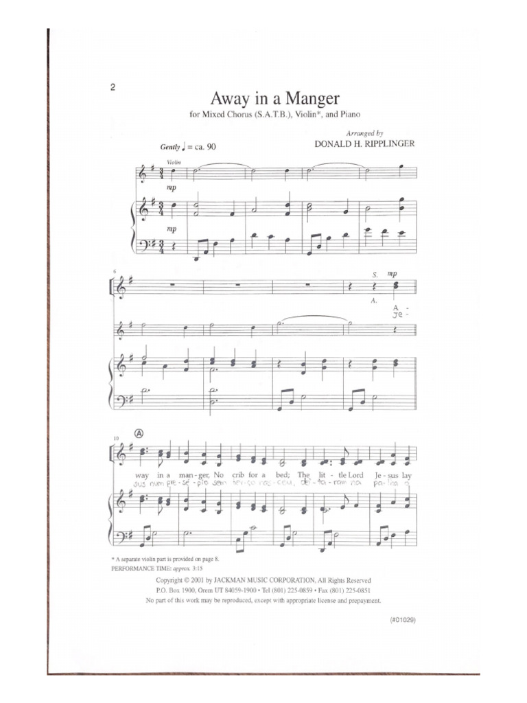 Away in A Manger | PDF