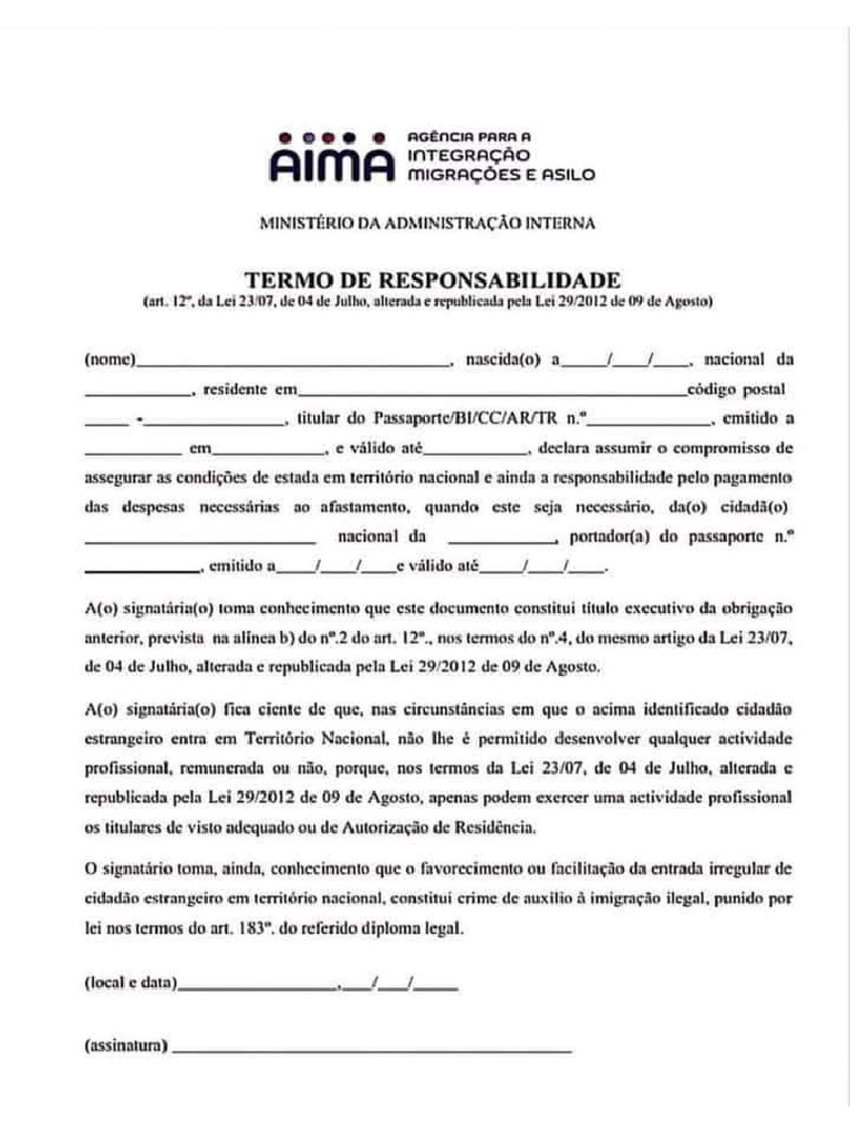 Carta Convite Novo Modelo AIMA | PDF