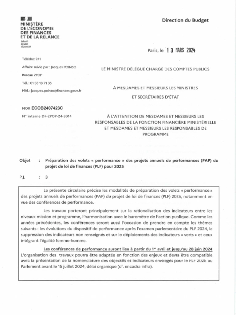Circulaire 2024 NOR ECOB2407423C | PDF