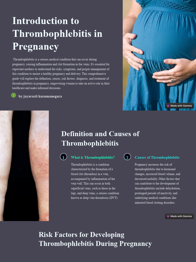 Thrombophlebitis Guide for Expectant Moms | PDF | Pregnancy | Thrombosis