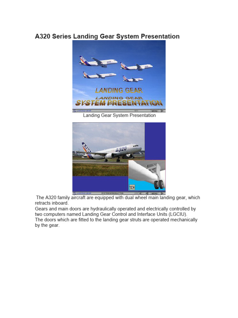 A320 Series Landing Gear System Summary | Download Free PDF | Landing ...