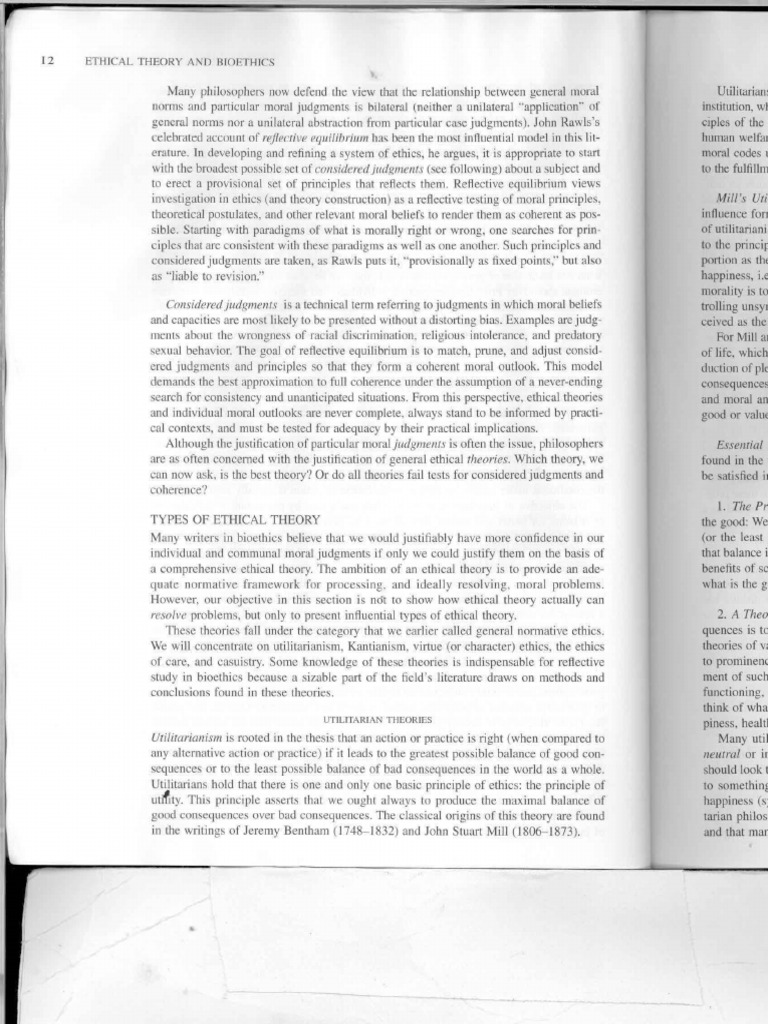 Beauchamp and Walters - Types of Ethical Theory | PDF