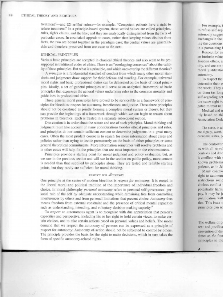 Beauchamp and Walters - Ethical Principles | PDF