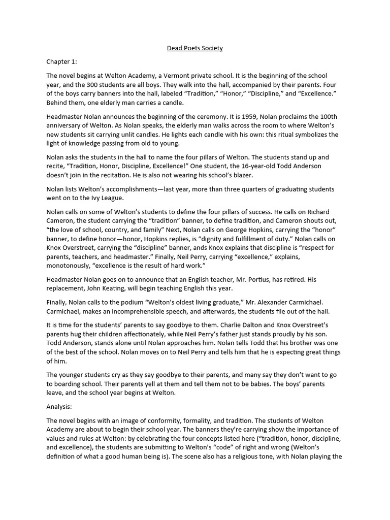 Dead Poets Society: Welton Academy Overview | PDF | Social Science ...
