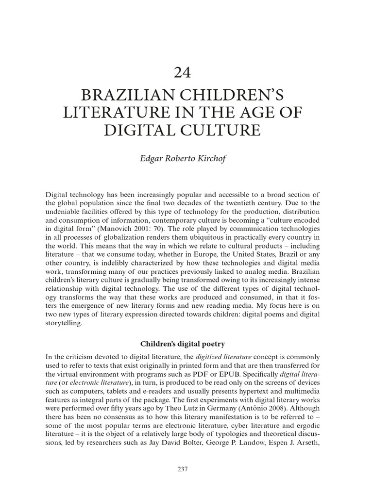 Digital Poetry for Brazilian Children | PDF | Hypertext | Poetry