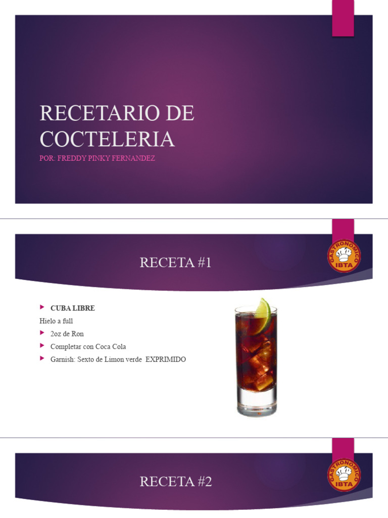 Recetario de Cocteleria | PDF | Martini (Cóctel) | Ron