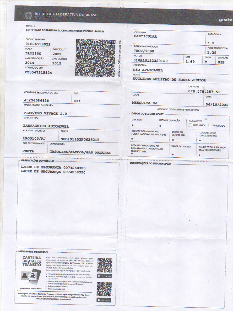 Documento do carro | PDF