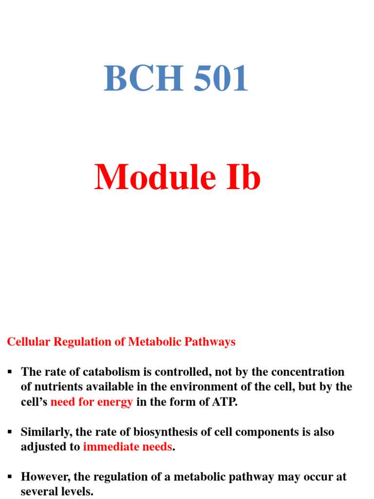 BCH 501 Metabolic Reg Ib | PDF | Enzyme | Kinase