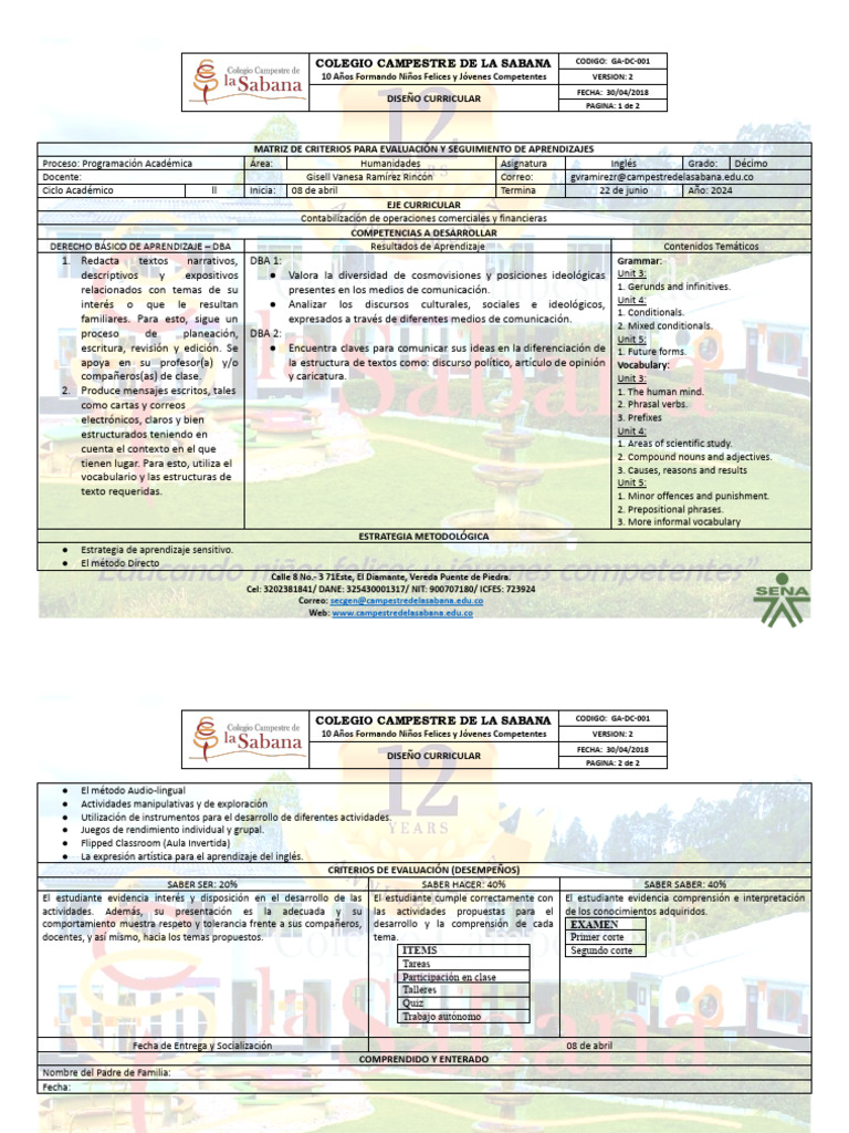 10english Matrix - Docx 1 | PDF | Aprendizaje | Cognición