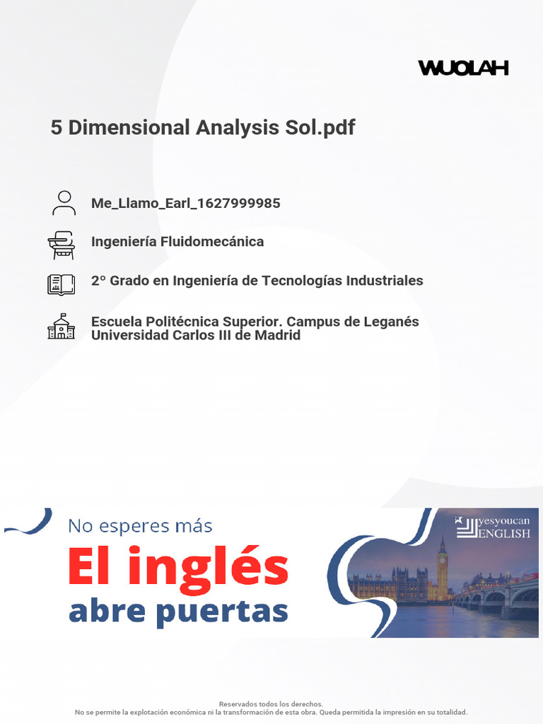 5 Dimensional Analysis Sol | PDF | Rodamiento (Mecánico) | Viscosidad