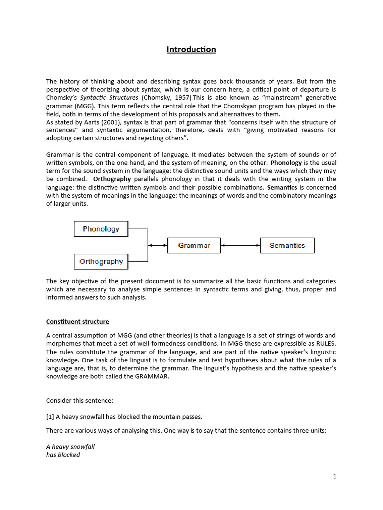 Syntactic Analysis - Origins and Summary | Download Free PDF | Phrase | Syntax