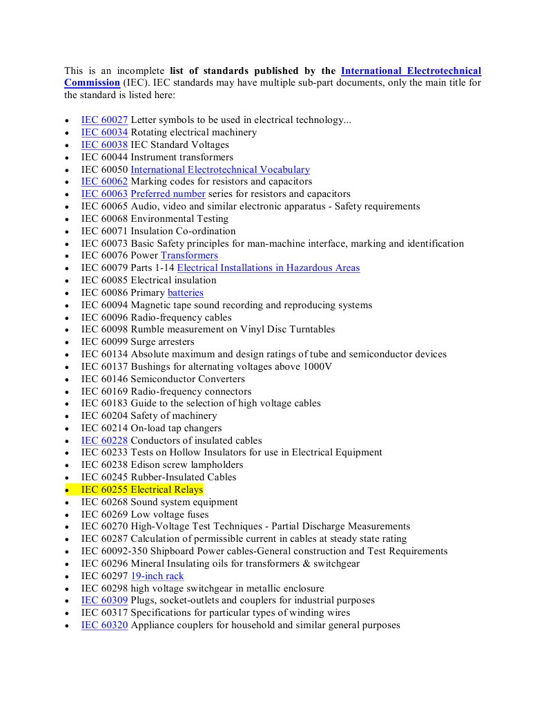 List of IEC Standard | PDF | Photovoltaic System | Electrical Connector
