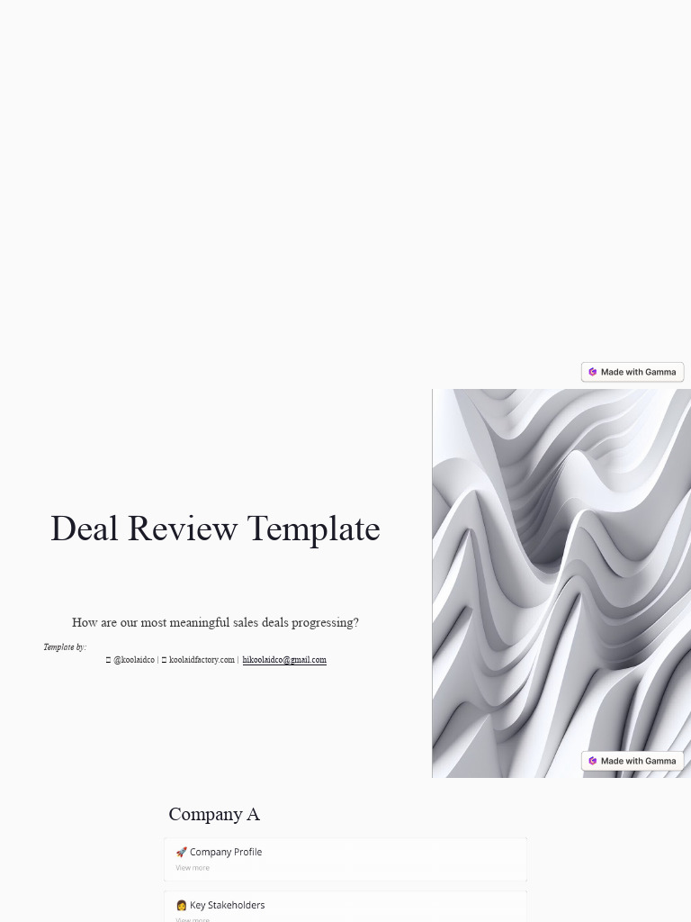 Sales Deal Review Template | PDF | Cognition | Social Psychology