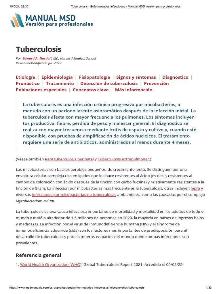 Tuberculosis - Enfermedades infecciosas - Manual MSD versión para ...