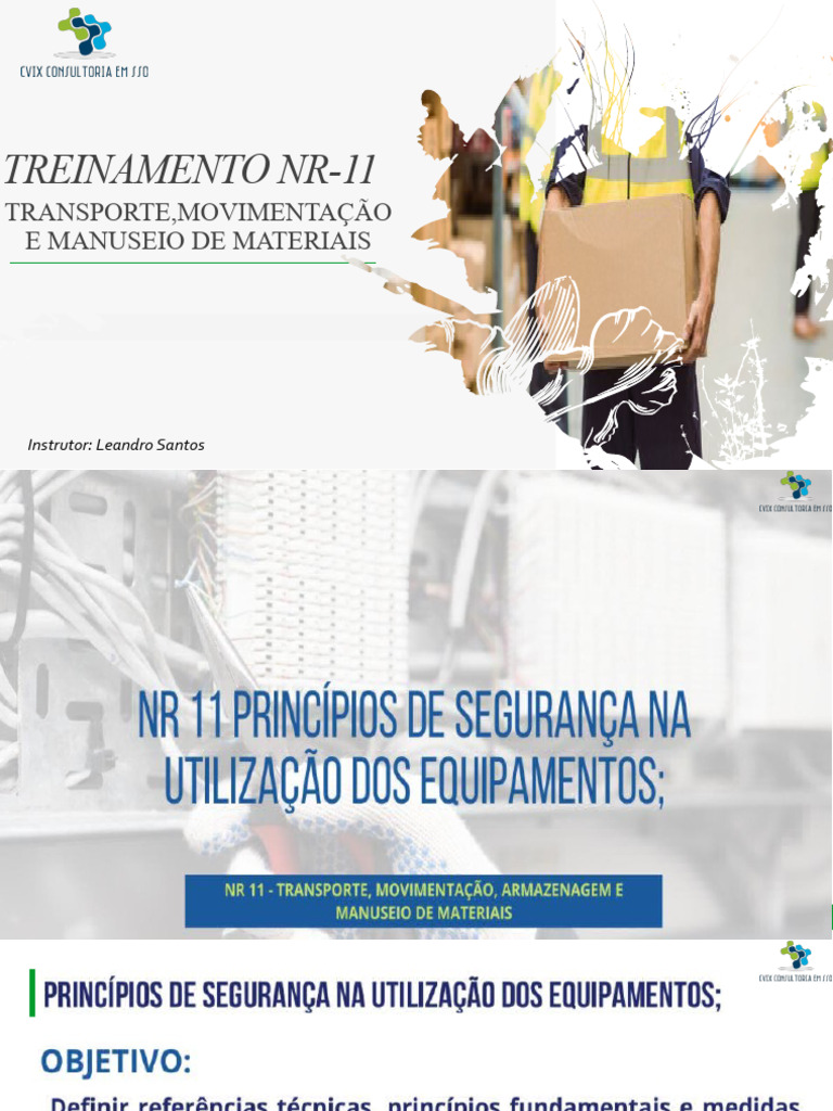 Treinamento NR-11 Transporte, Movimentação, Manuseio de Materiais | PDF