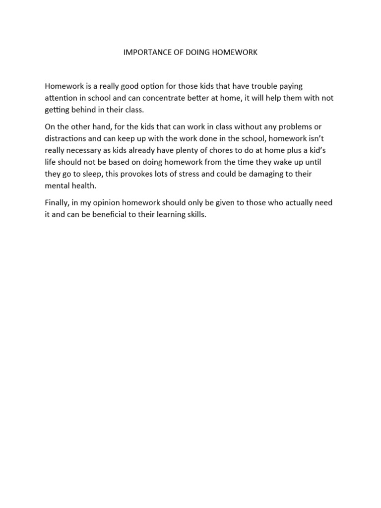 Homework: Tailored for Student Needs | PDF | Wellness