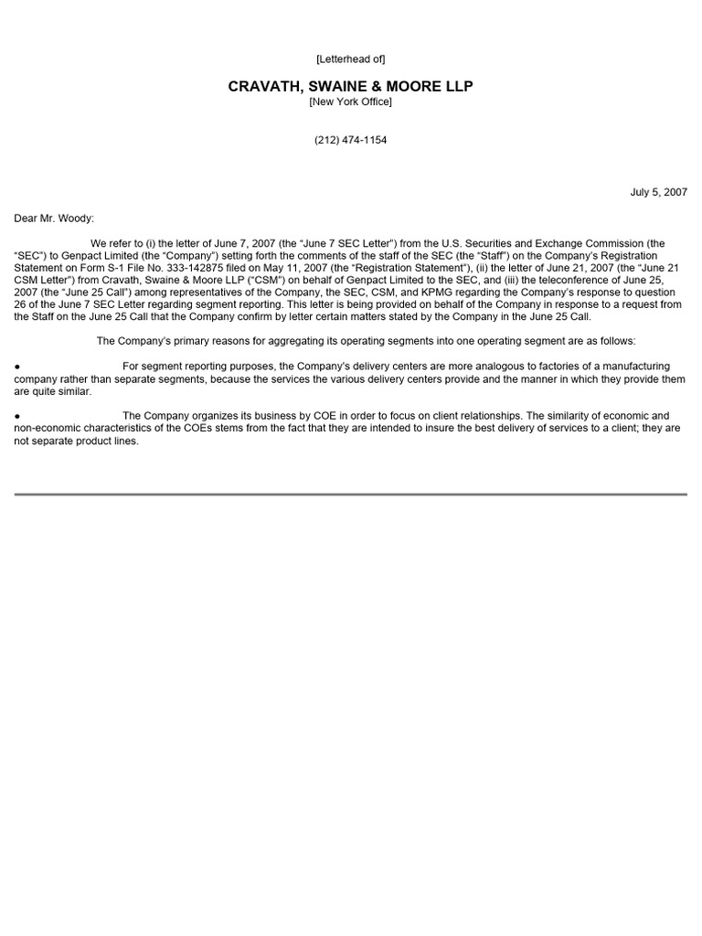 Cravath, Swaine & Moore LLP | PDF | U.S. Securities And Exchange Commission