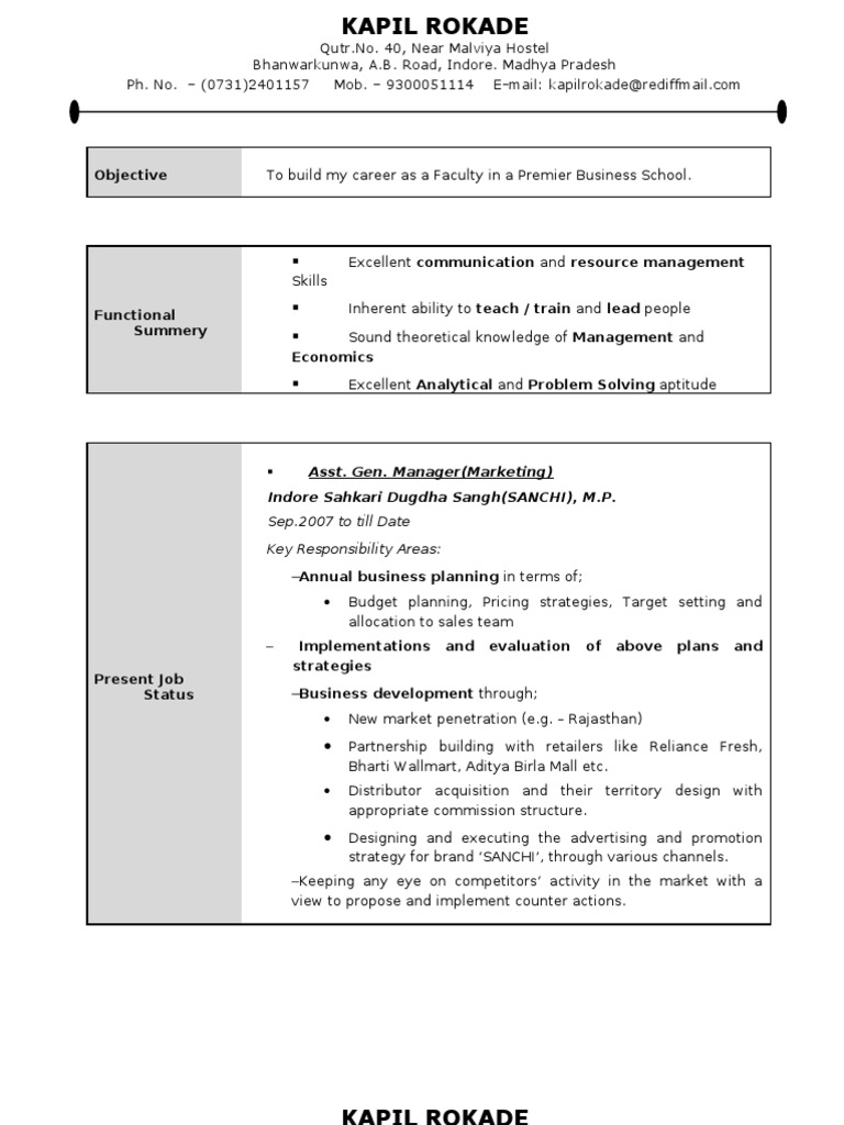 Kapil Resume | PDF | Economics | Marketing